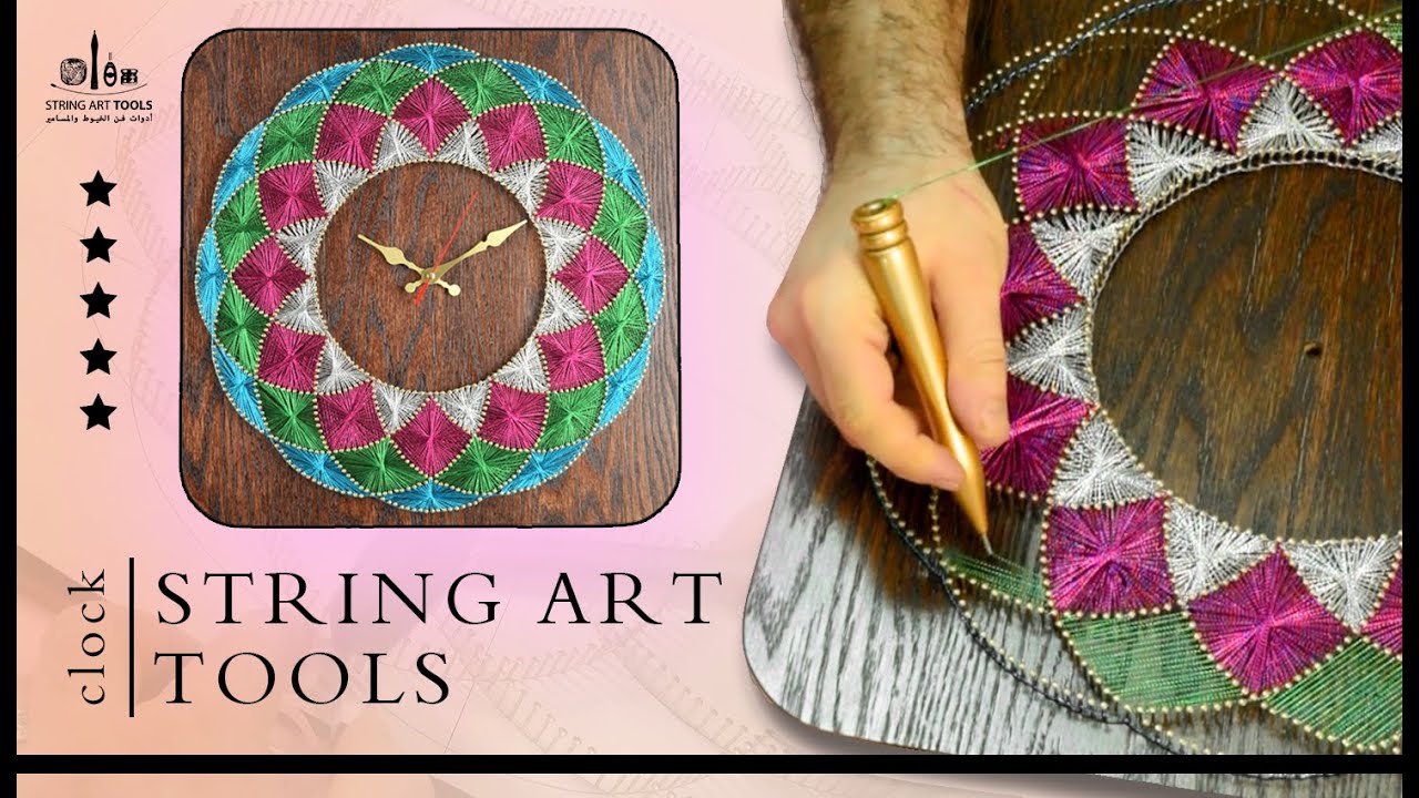 DIY a Andalusian wall clock string art | string art tools - YouTube
