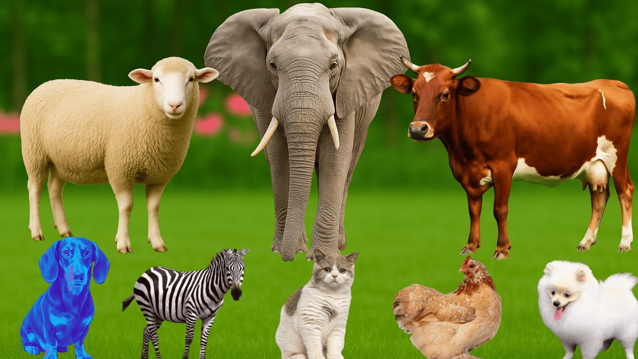 Happy Farm Animals: Chicken, Sheep, Dog, Cow, Rabbit, Pig, Goat, Tiger ...
