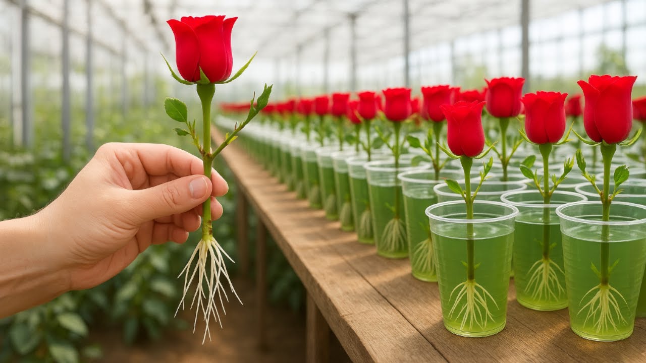 Hydroponic Rose Cuttings Method! The Secret to Speeding Up Rooting in ...