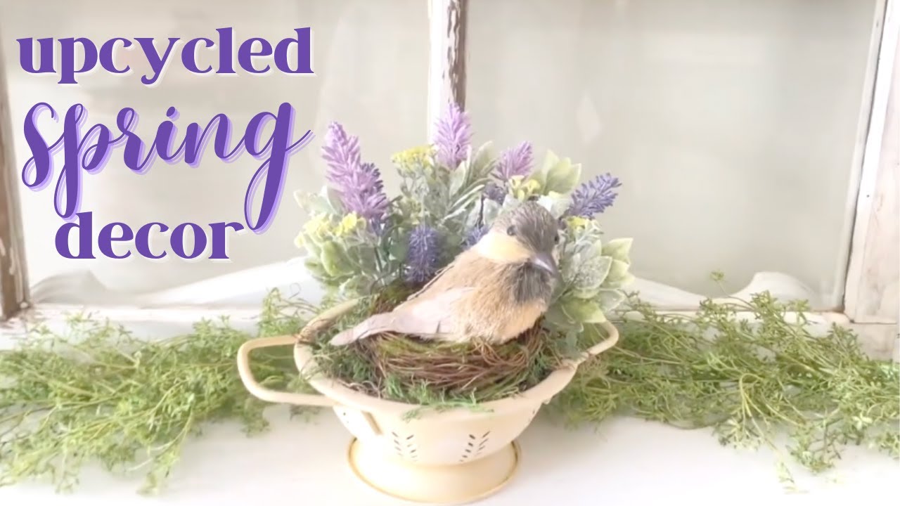 Spring upcycle using a kitchen strainer - YouTube