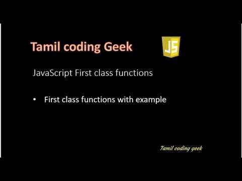 JavaScript in Tamil | First class functions - YouTube