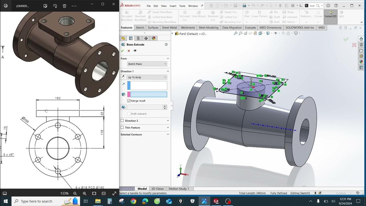 BÀI 8: BÀI TẬP VẼ 3D CƠ BẢN 4 - EXTRUDE - REVOLVED - FILLET - CHAMFER - YouTube