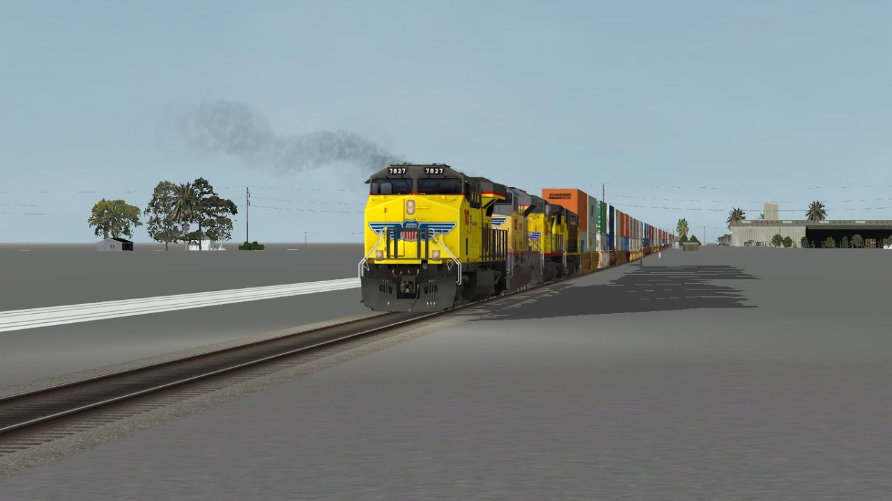 ORTS: High Speed UP C45ACCTE #7827 SB IG2LA-10 At Oxnard, CA - YouTube