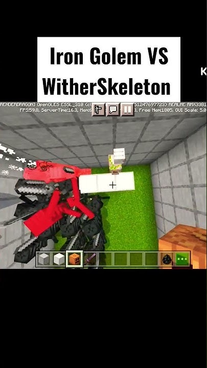Minecraft Iron Golem Vs Witherskeleton Minecraft Shorts Viralshorts Viralhacks Youtube