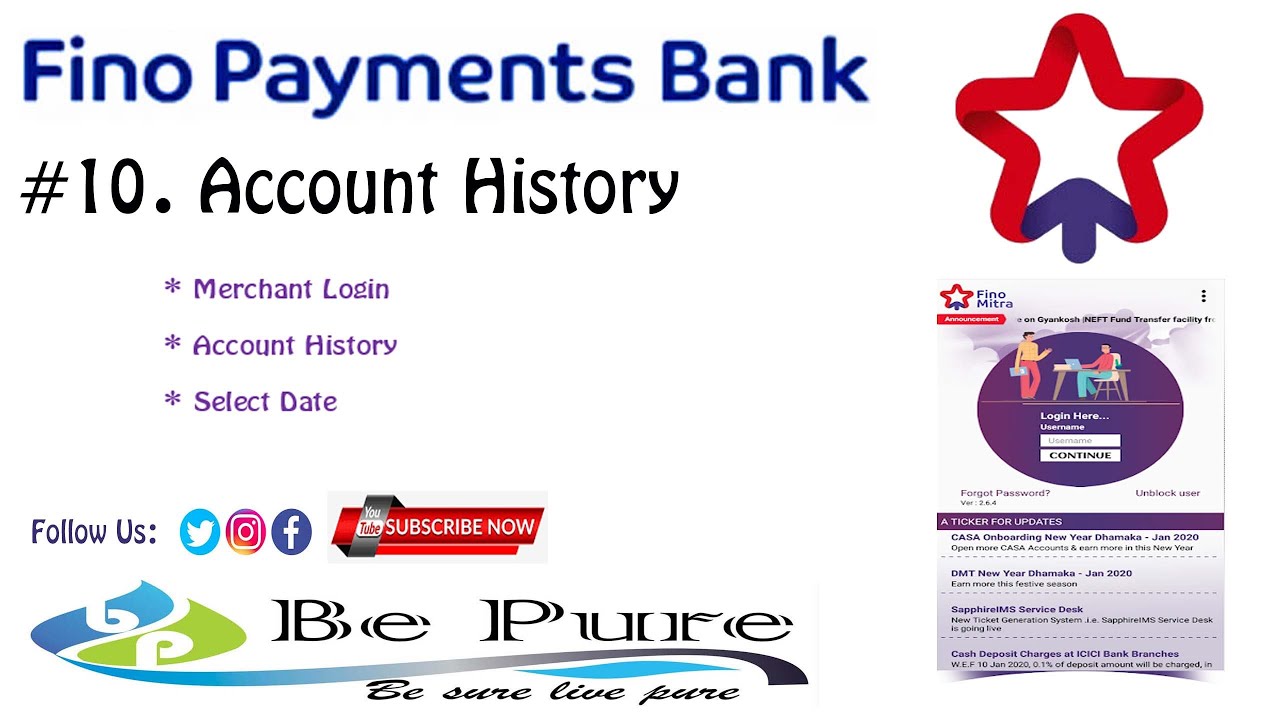 Fino Merchant Account History in Fino Mitra App | How to check Account ...