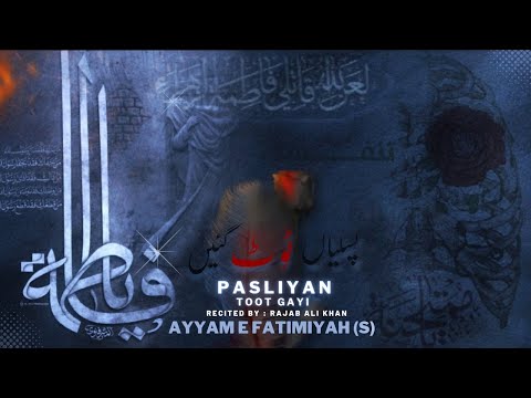 Noha Bibi Fatima | Pasliyan Toot Gayi | Rajab Ali Khan | #bibifatima #ayyamefatima #newnoha #yazahra