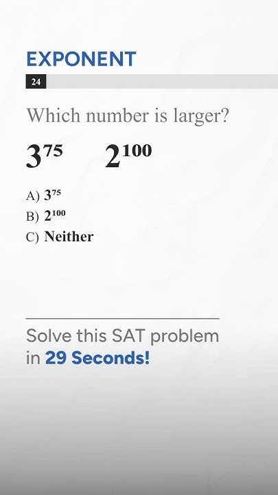 Can you solve this tricky SAT exponent problem? - YouTube