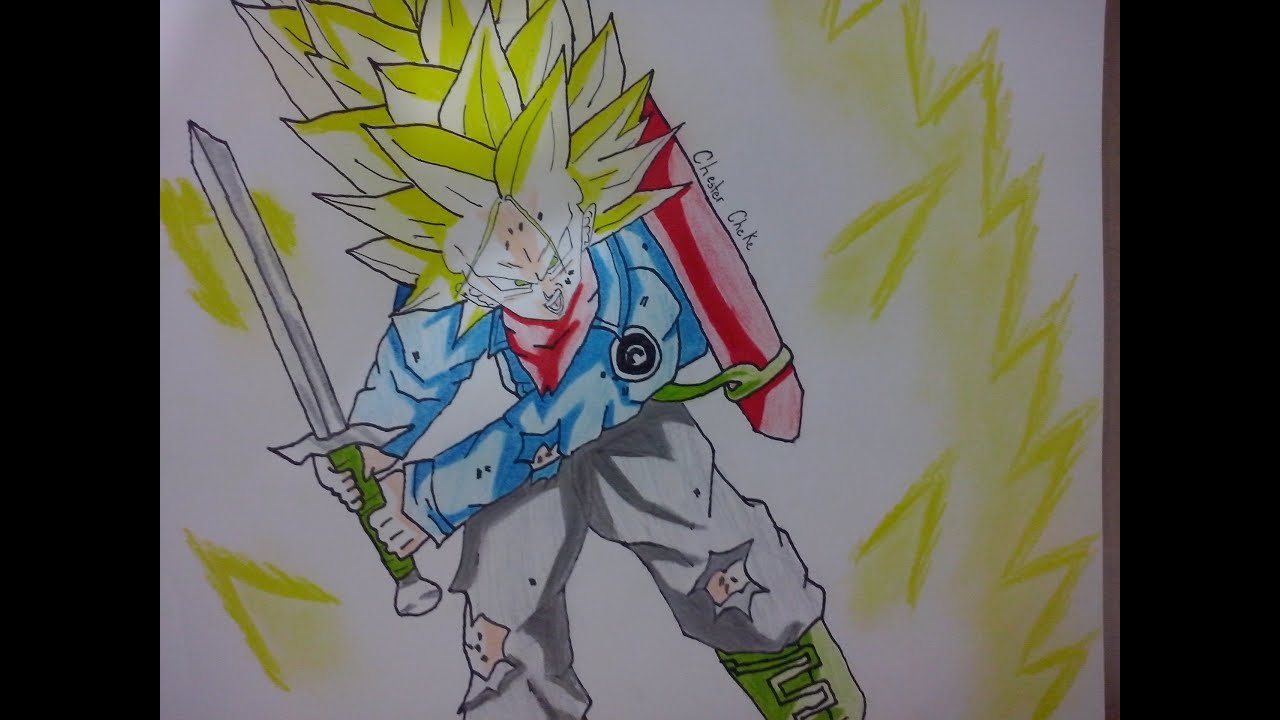 COMO DIBUJAR a TRUNKS Ssj3 del futuro DRAGON BALL SUPER. How to draw ...