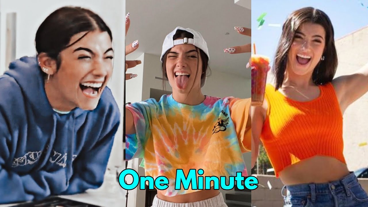Charli D'Amelio Laughing for 1 Minute Straight - YouTube