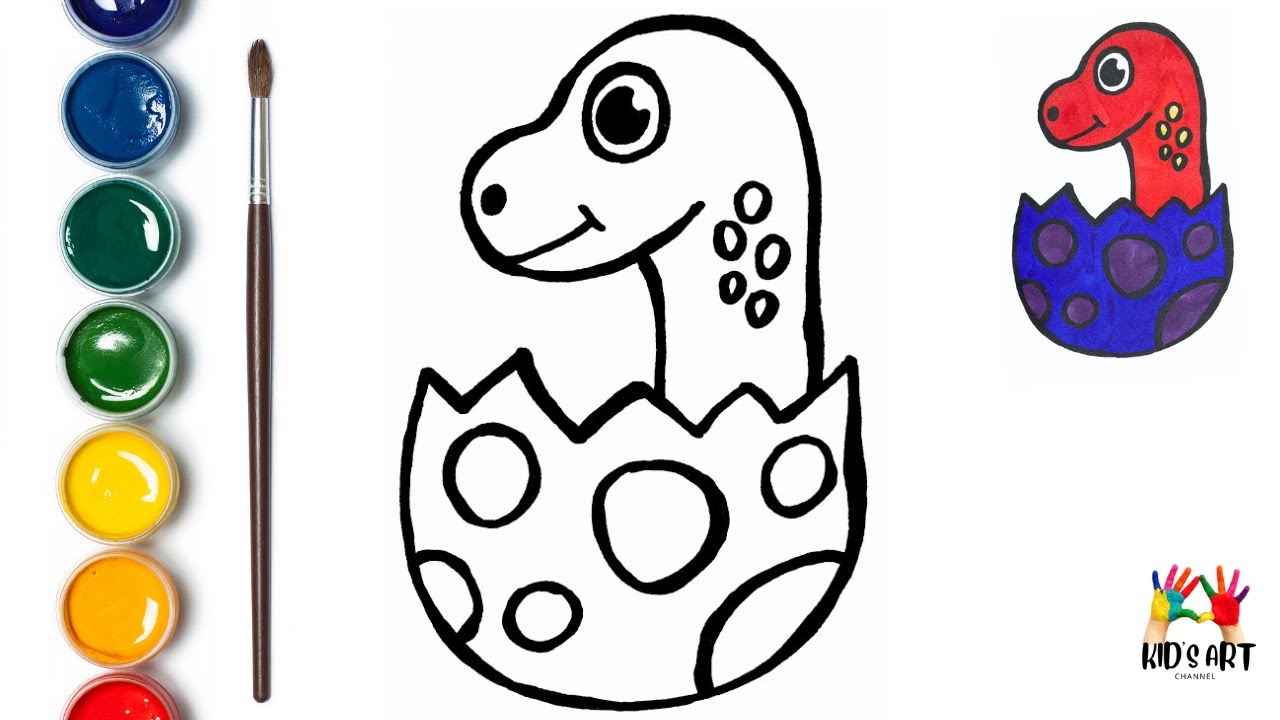 How To Draw a Dino Step By Step. Dinosaur Drawing Easy. - YouTube