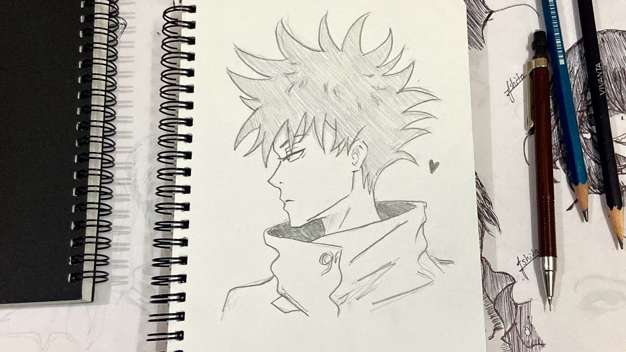 How to draw Megumi from Jujutsu Kaisen | Megumi Drawing step by step ...