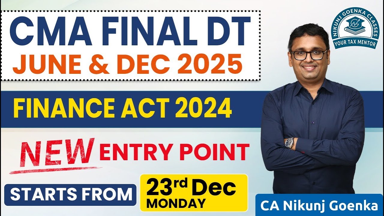 CMA Final DT Exclusive Batch | New Entry Point | June & Dec 2025 | CA ...