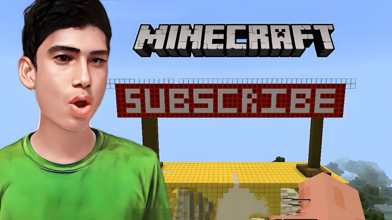 Playing first time Minecraft & Make World biggest subscribe button ...