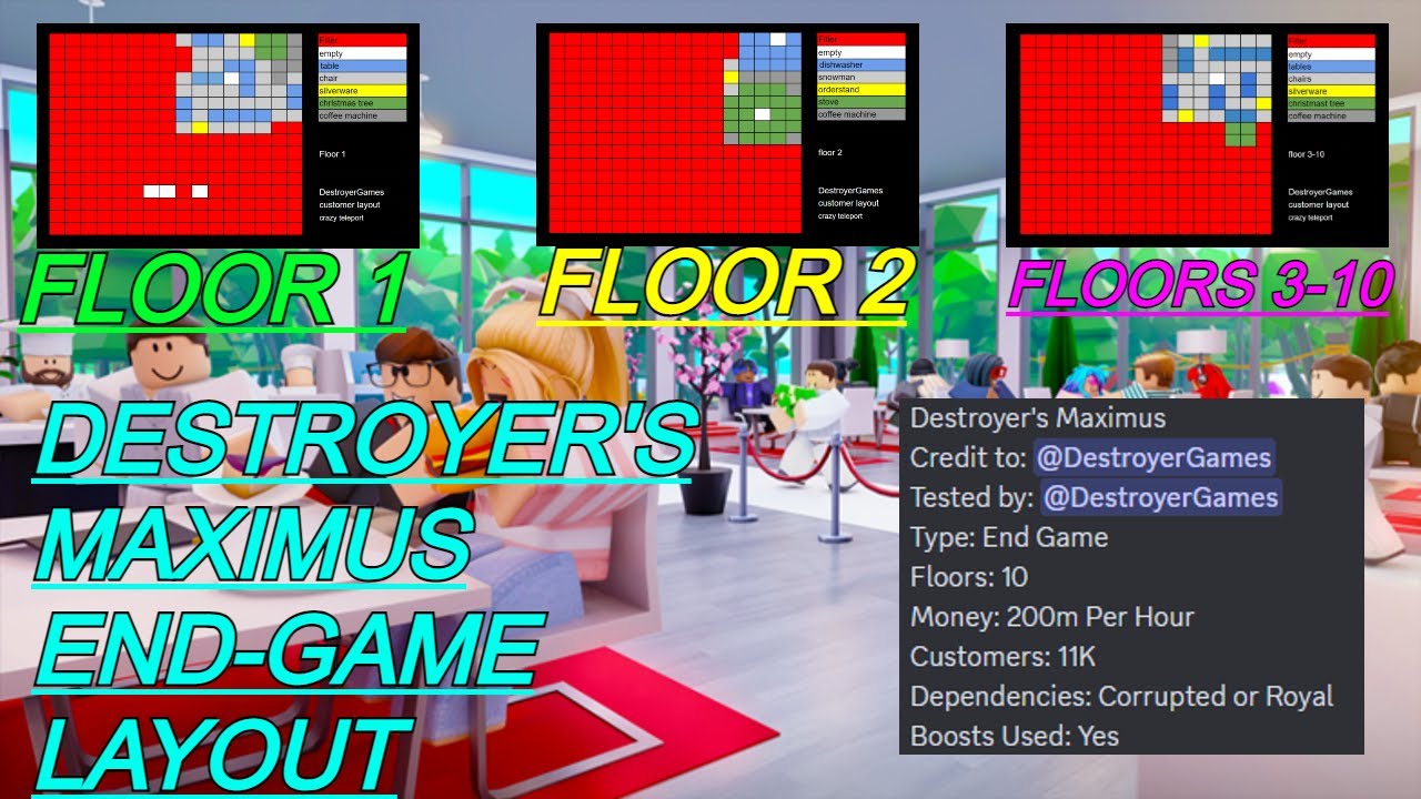 Destroyer's Maximus END GAME CR LAYOUT! (11k Customers + 200M Per hour ...