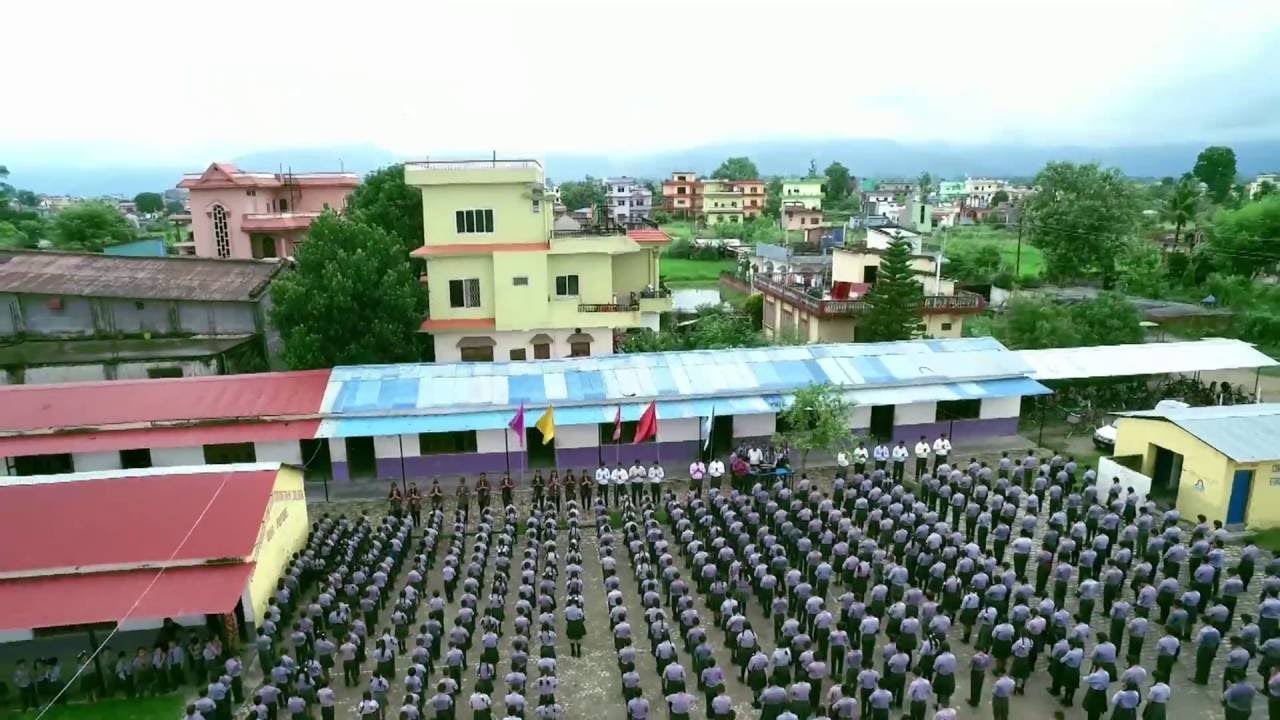 Aerial footage of Nepal, Horizon, Gautam Buddha School Drivertol - YouTube