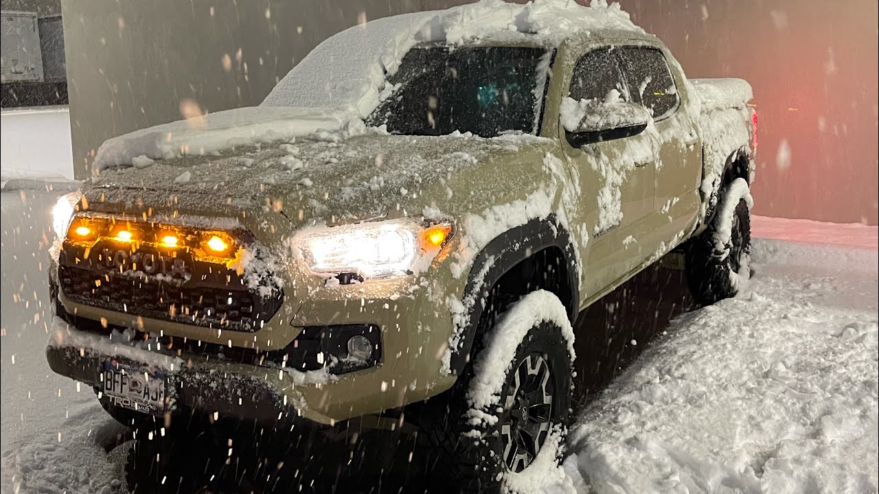 Driving in blizzard in Colorado with my Taco - YouTube