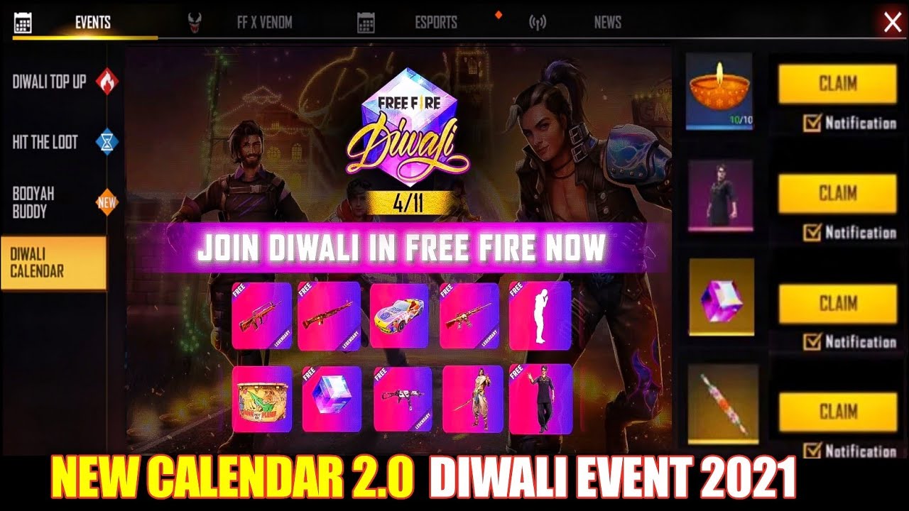 DIWALI EVENT FREE FREE 2021| free fire new event, ff new event today ...