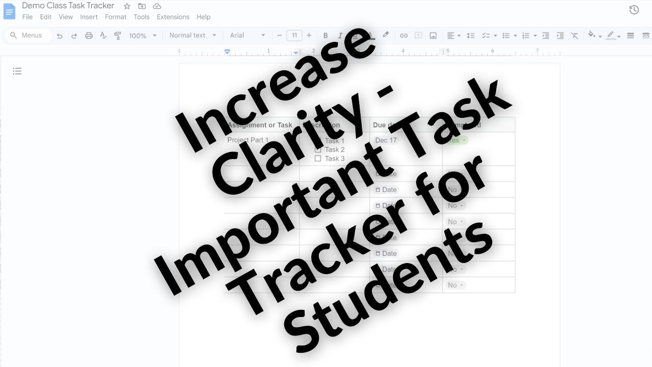 Increase Clarity - Important Task Tracker for Students - YouTube