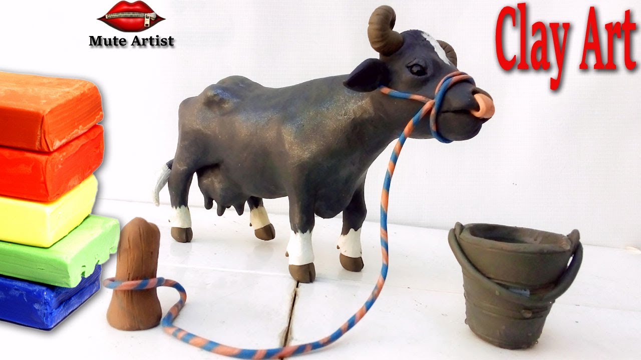 Sculpting Clay : Buffalo making with clay tutorial | Animal Clay ...