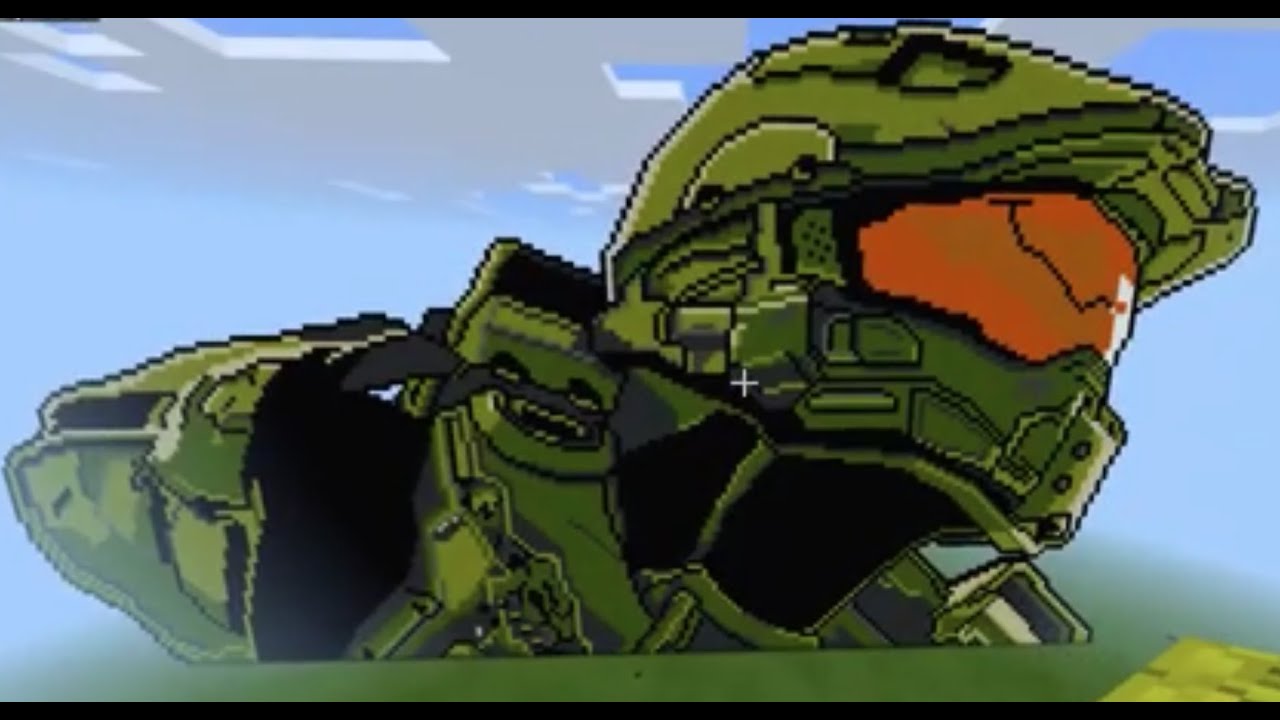 Master Chief Pixel Art in Minecraft - YouTube