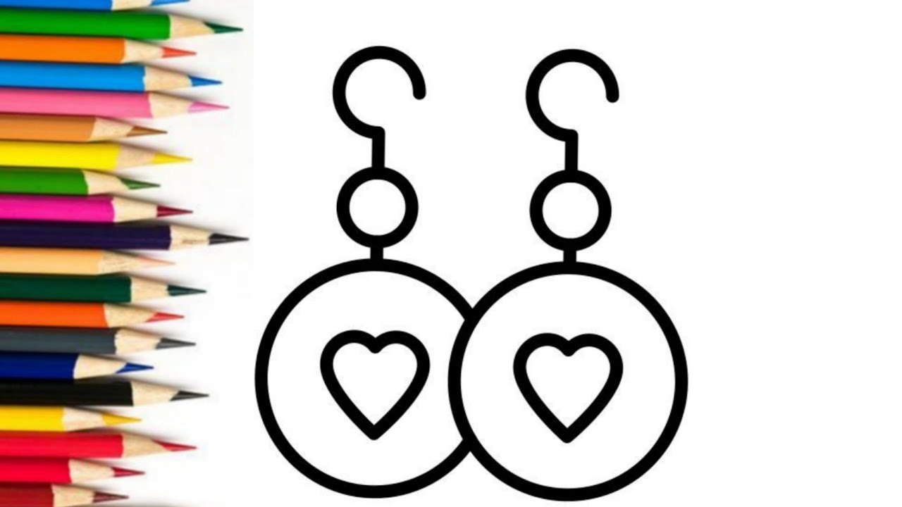 Draw easy earrings for kids💕 - YouTube