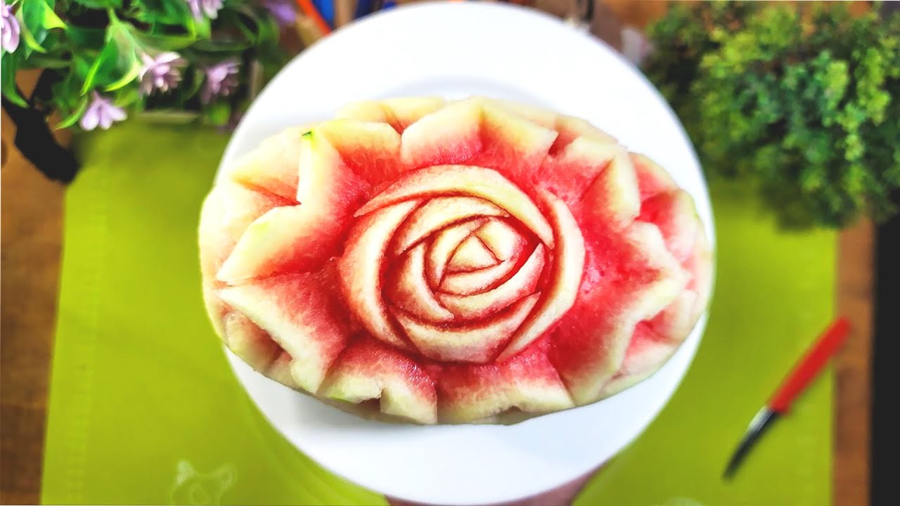Carving Art Skill_Watermelon Carving Style Satisfying Videos - YouTube