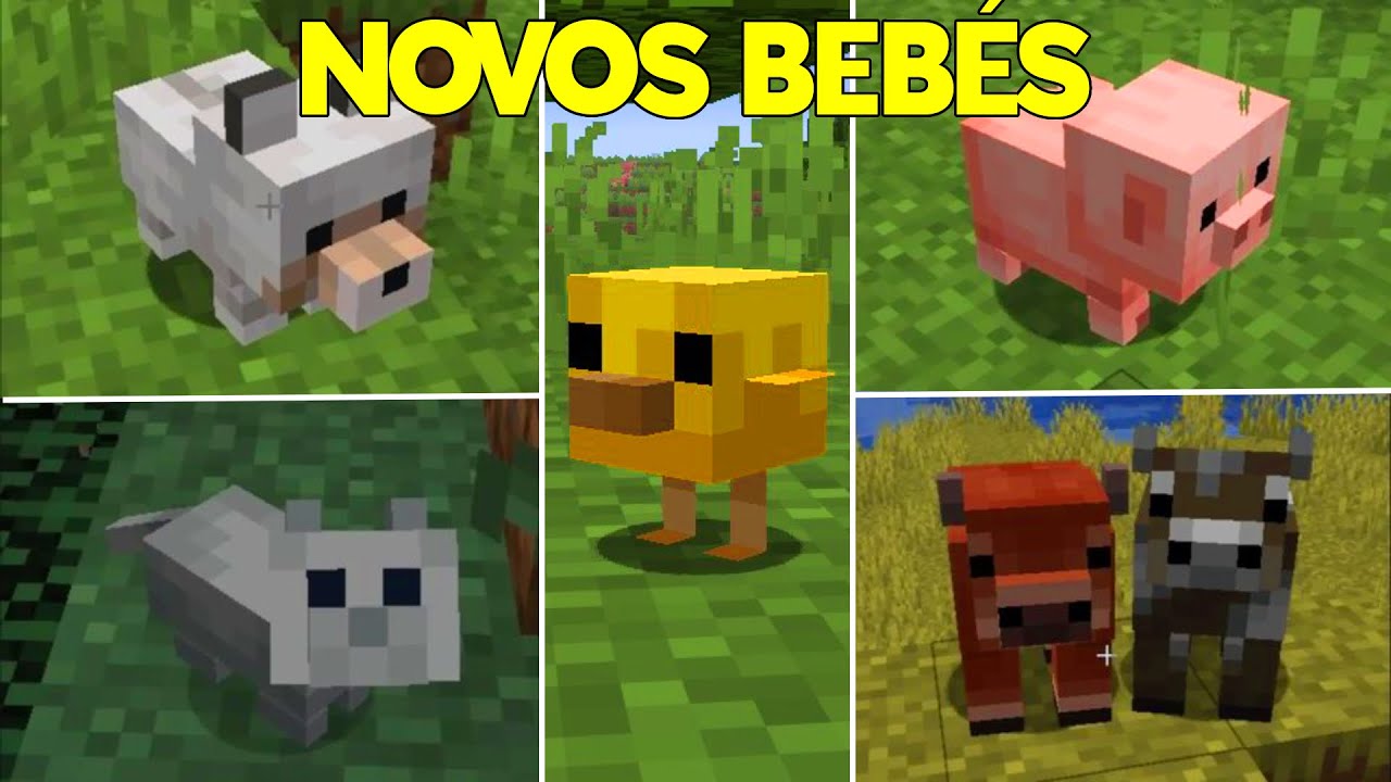 SAIU, NOVA ATUALIZAÇÃO DO MINECRAFT, NOVOS MOBS BEBÉS FORAM ADICIONADOS ...