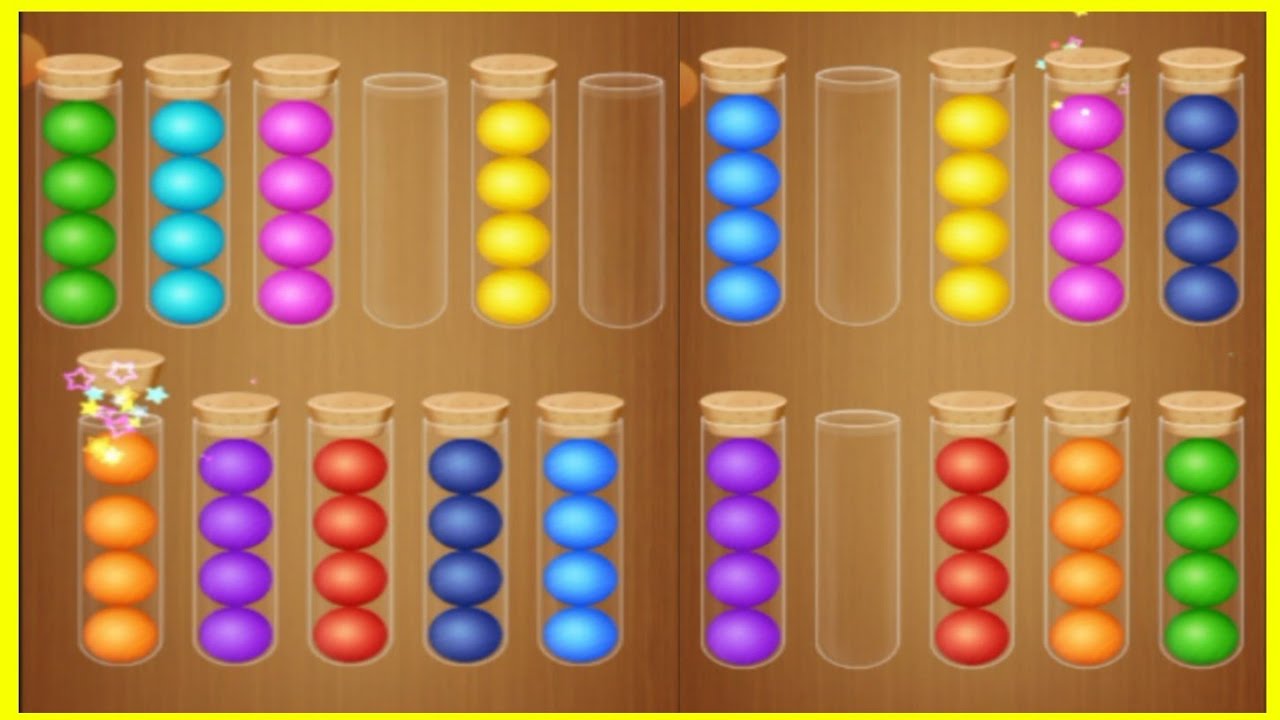 color ball sort wooden puzzle -all levels gameplay android/ios (level ...