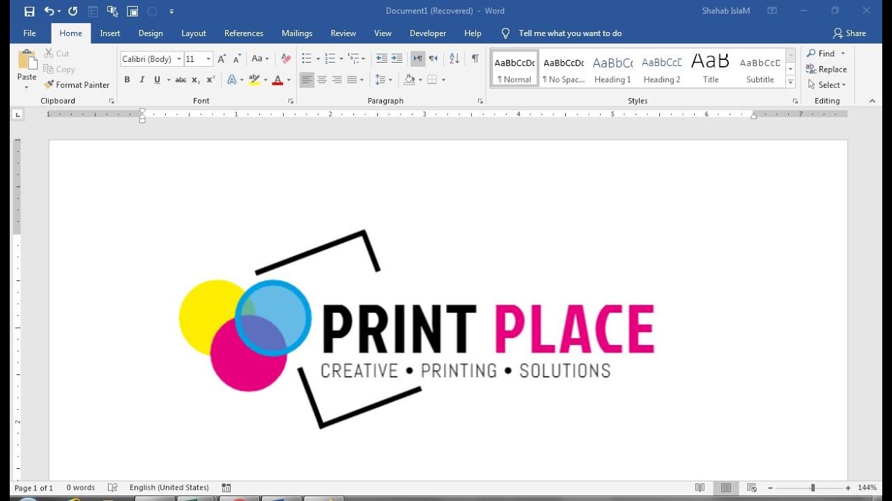 how to make a logo design in Microsoft word - YouTube