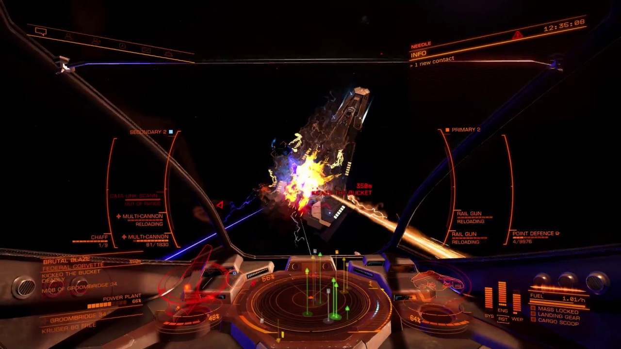 Elite Dangerous hull tank Viper mk4 vs NPC Federal Corvette - YouTube