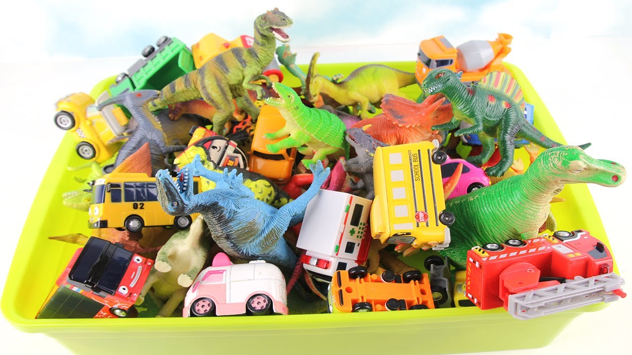 New Dinosaurs Toy Box! Opening Dinosaur Toys Box With MiniCar Tayo ...