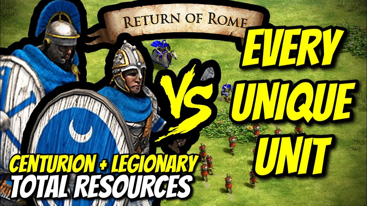 CENTURION + LEGIONARY vs EVERY UNIQUE UNIT (Total Resources) | AoE II ...