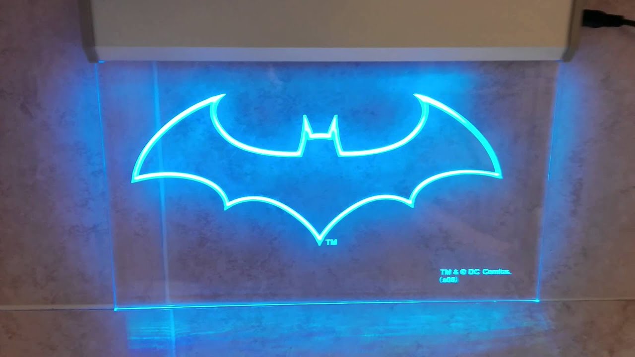 Batman light sign RGB LED conversion - YouTube