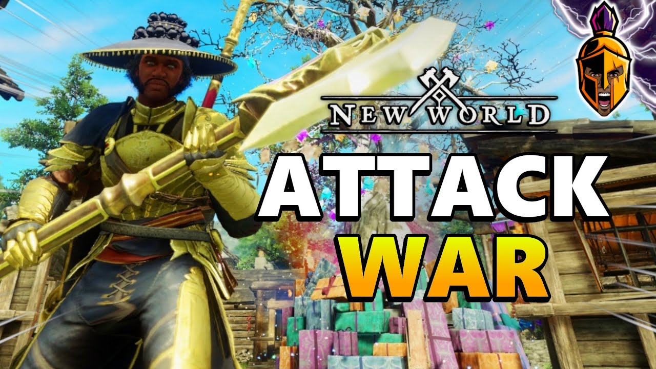 New World Great Axe & Warhammer PvP Gameplay | New World Attack War As ...