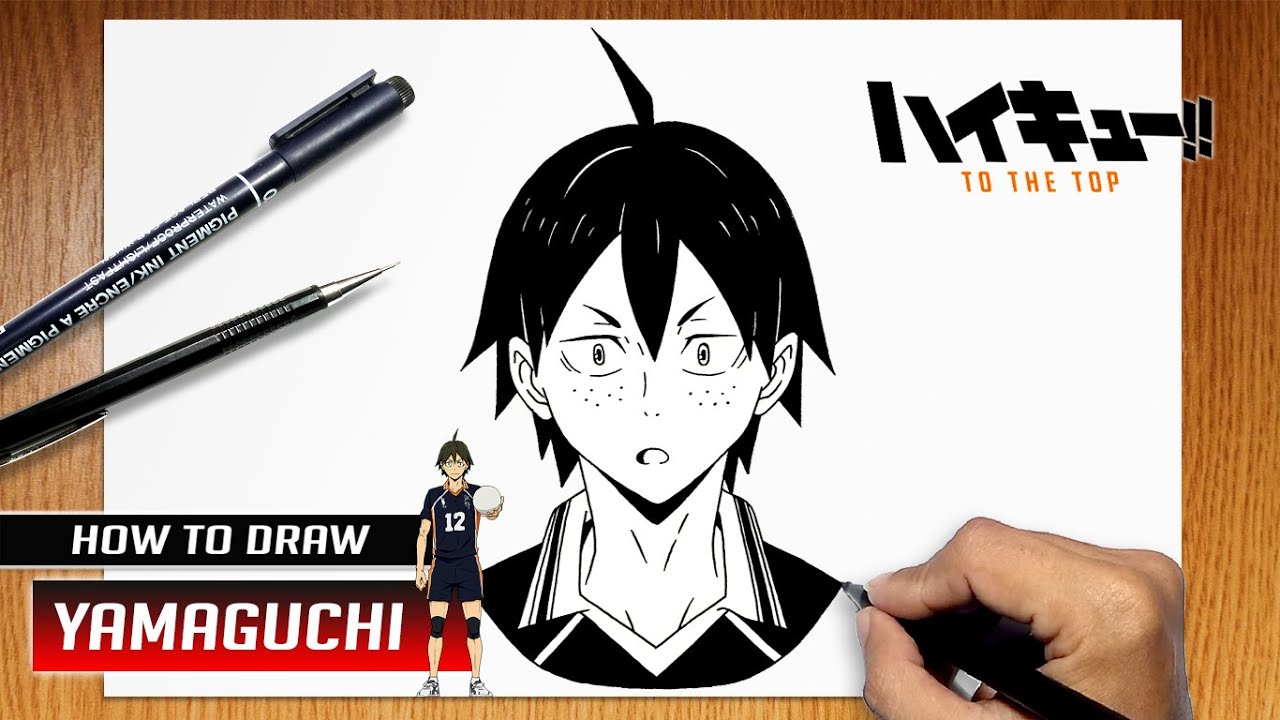 How to draw Tadashi Yamaguchi from Haikyuu to the top - YouTube