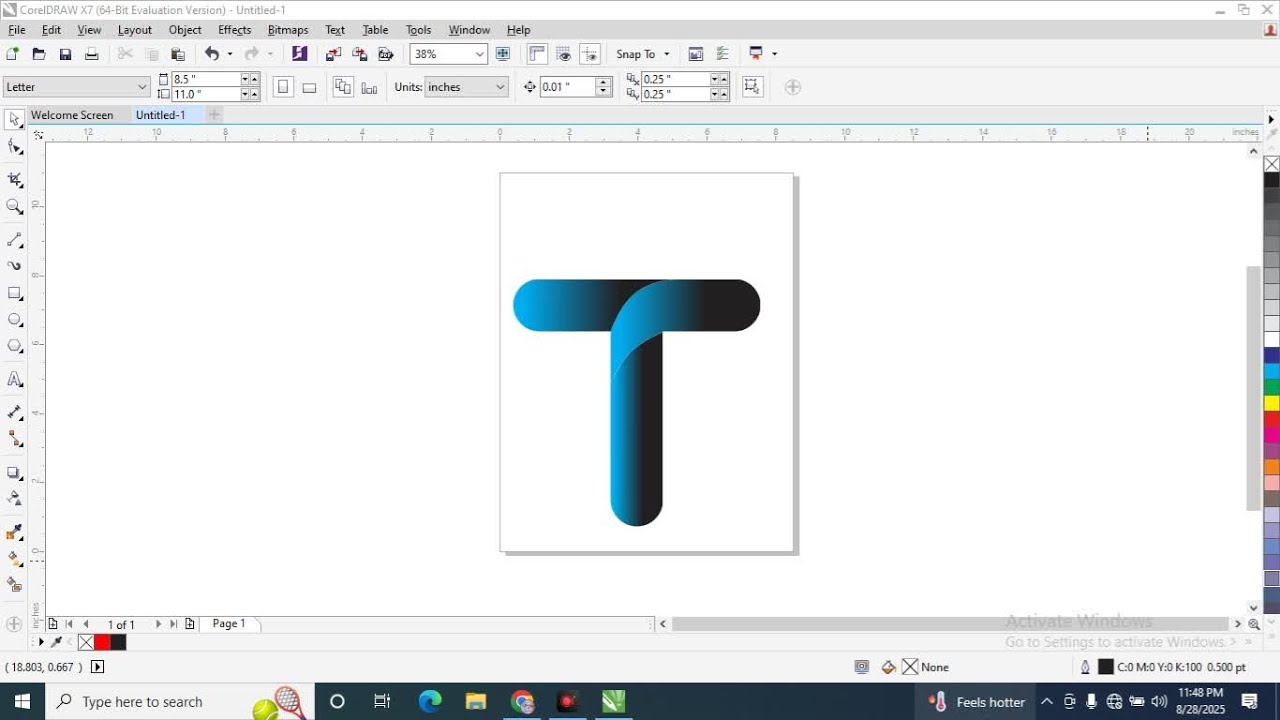T logo design in corel draw. corel draw tutorial #logo #logodesign # ...