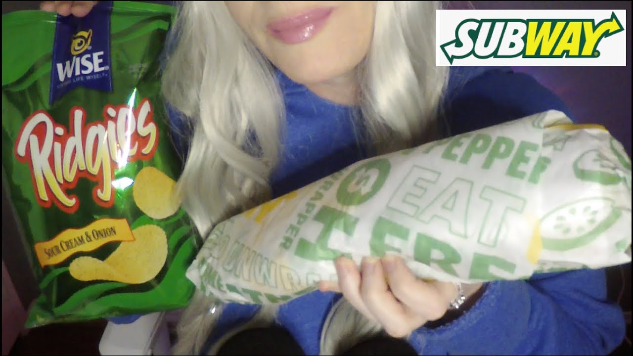 ASMR Subway Sandwich & Chips Mukbang | Whispered Chit Chat Ramble - YouTube