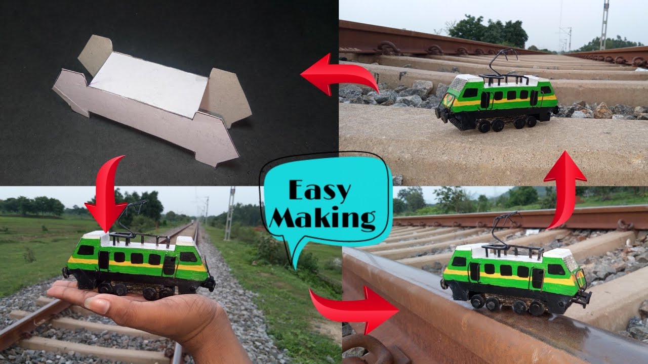 How to make a train from cardboard and paper | Cardboard train making ...
