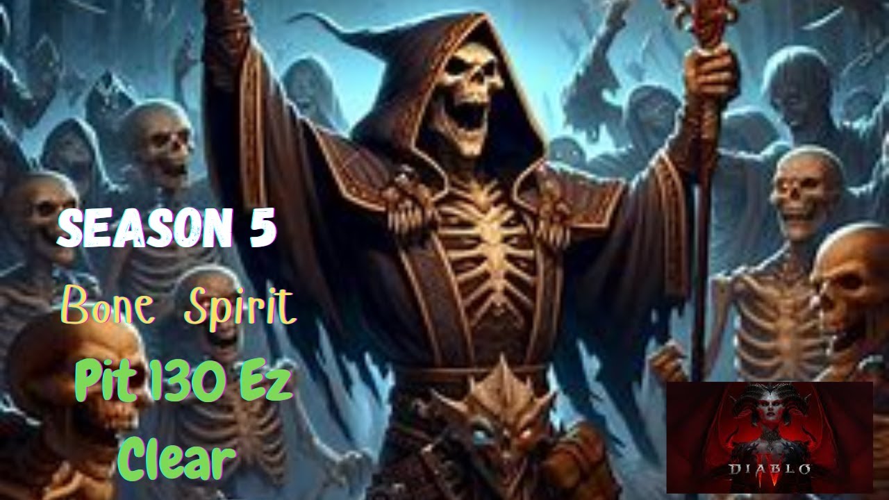 Diablo 4 : Season 5 Pit 130 Bone Spirit Necromancer - YouTube