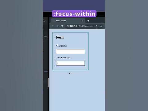 CSS :focus-within крутая фича #shorts #htmlcss #css #frontend #javascript #coder - YouTube