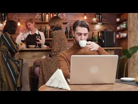 Man Drinking Coffee Stock Video