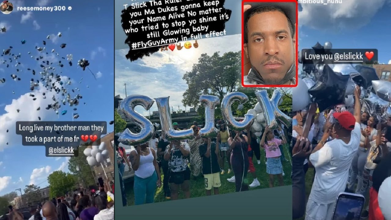 Lil Reese Emotional at T Slick Balloon Memorial - YouTube