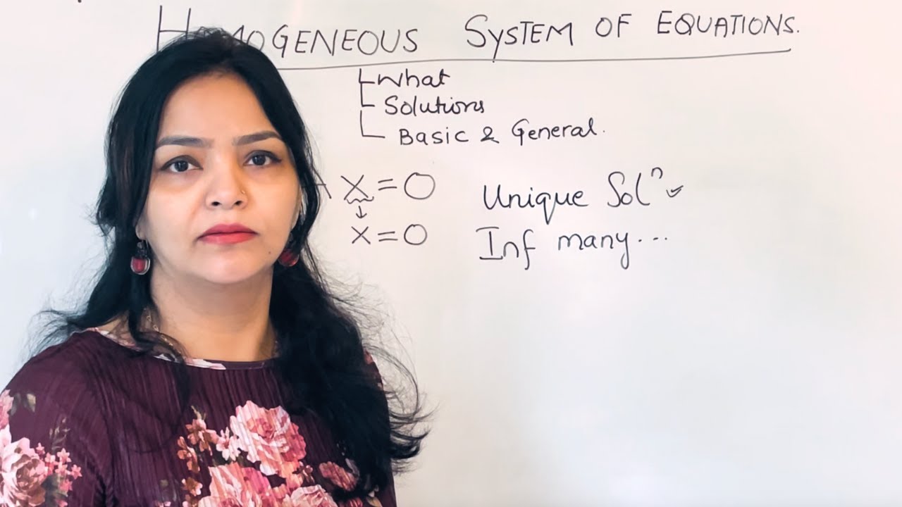Linear Algebra | Homogeneous System of Equations | Types of Solutions ...