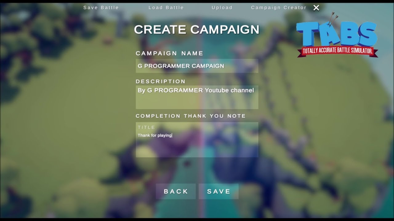 TABS - สร้างด่าน Campaign กับด่าน Battle - YouTube