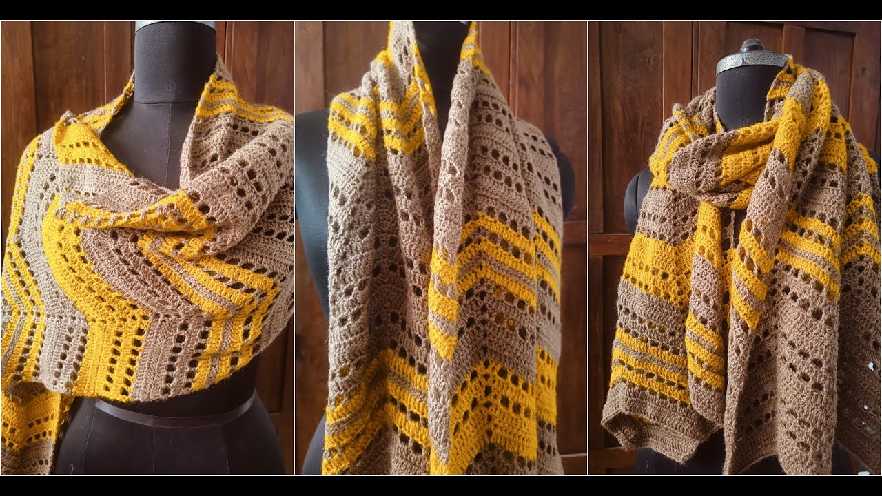 How to crochet a ripple stitch scarf for beginners | easy ripple stitch ...