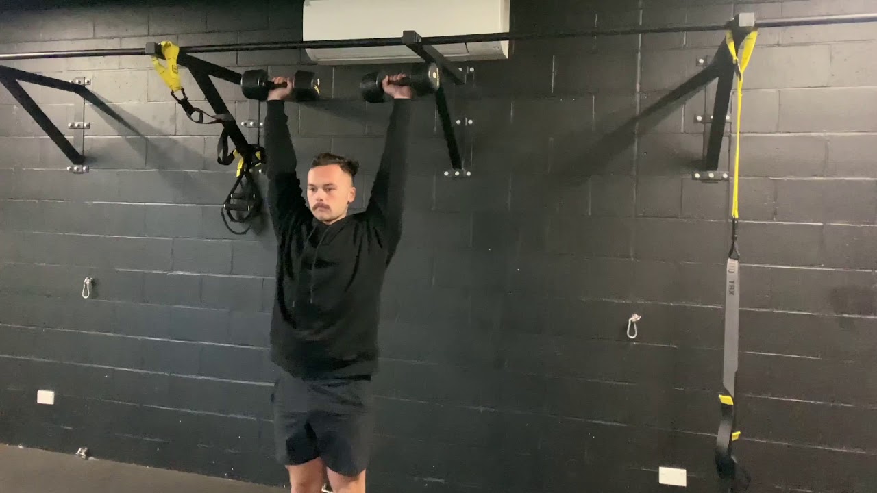 Standing DB Overhead Hold Demonstration - YouTube