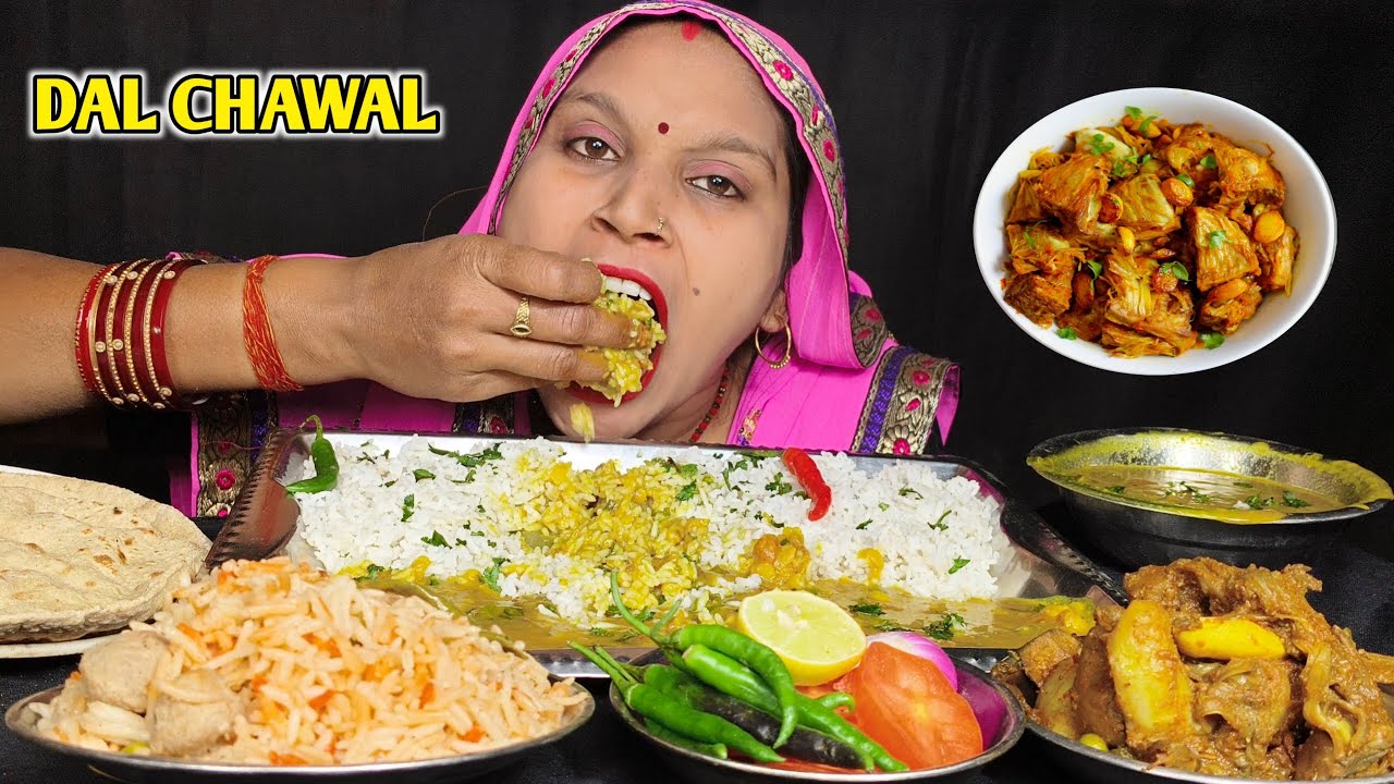 DAL CHAWAL, Indian food eating video challenge, food challenge video ...