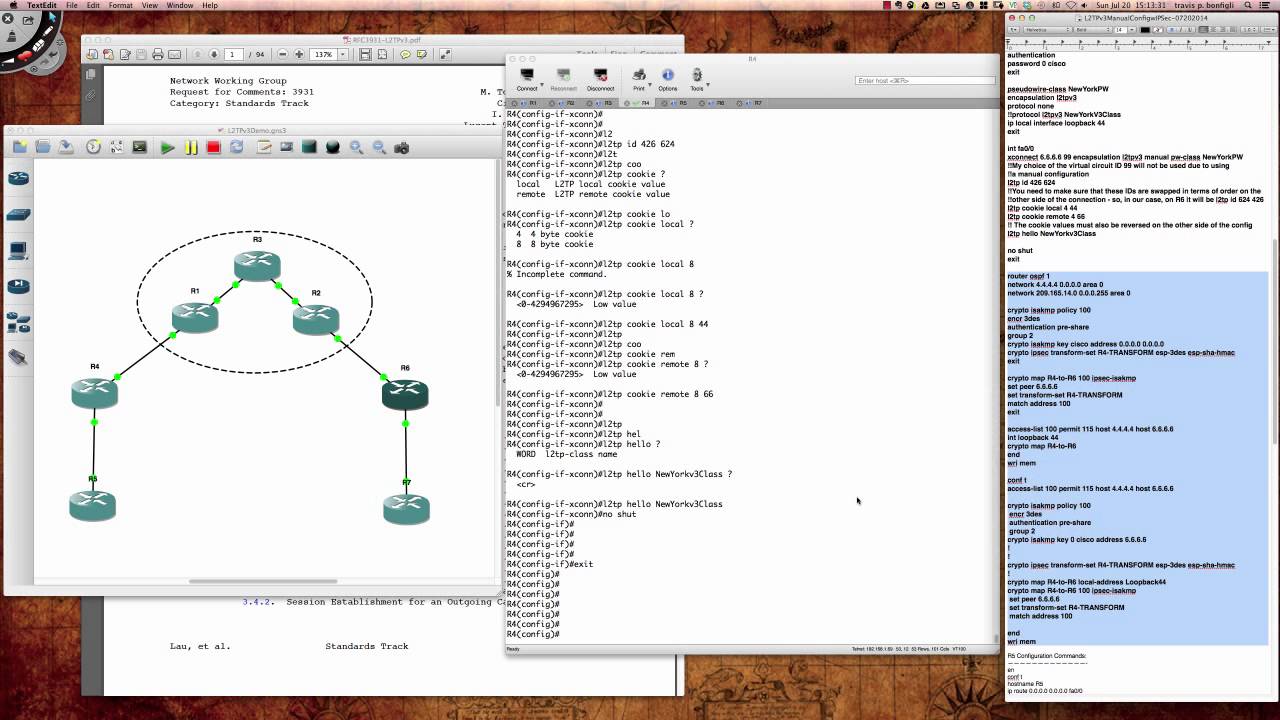 IPSec and L2TPv3 (Manual Mode) - How to Video Tutorial w/GNS3 - Part III - YouTube