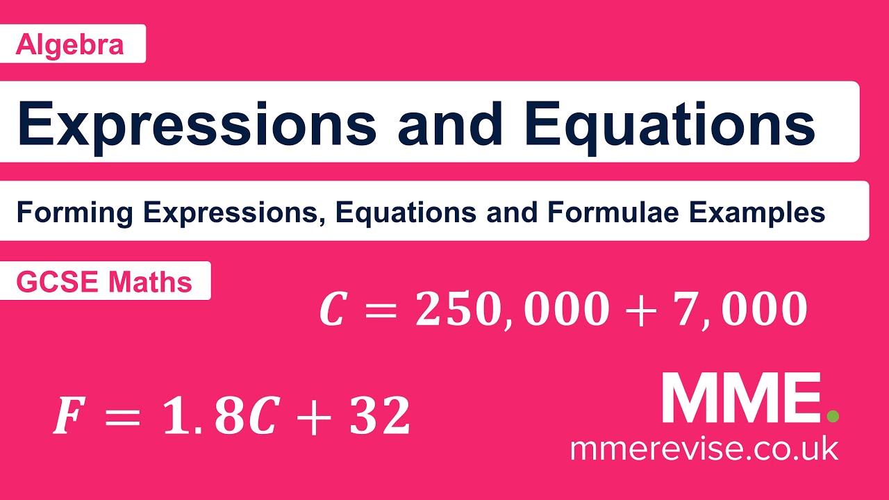 Algebra - Forming Expressions, Equations and Formulae (Examples) - YouTube