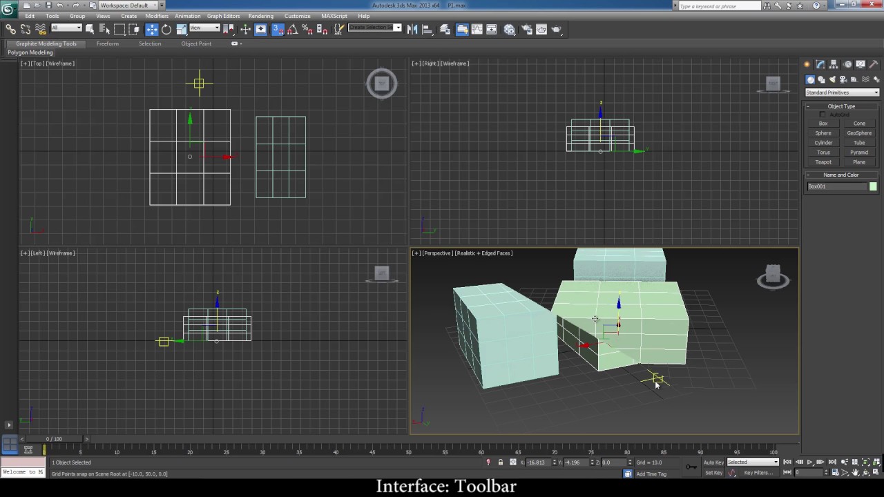 3DS Max Basics - Toolbar Interface Tutorial - YouTube